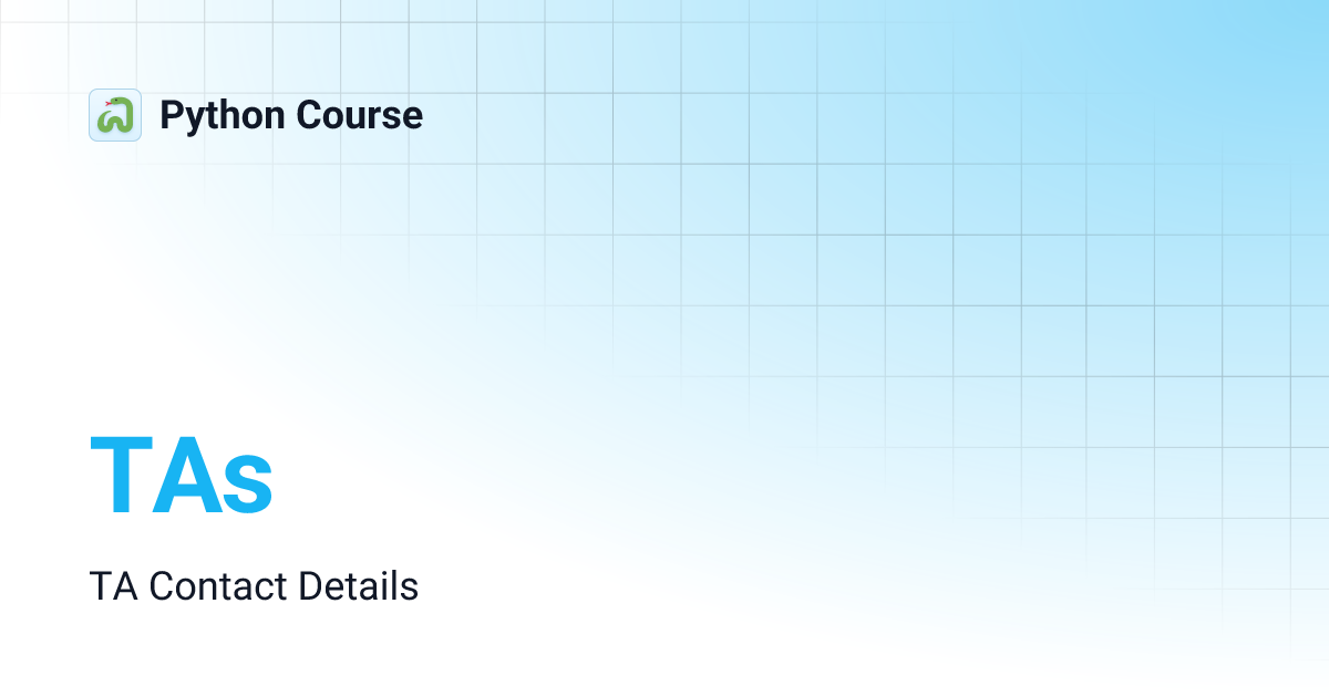 TAs | Python Course