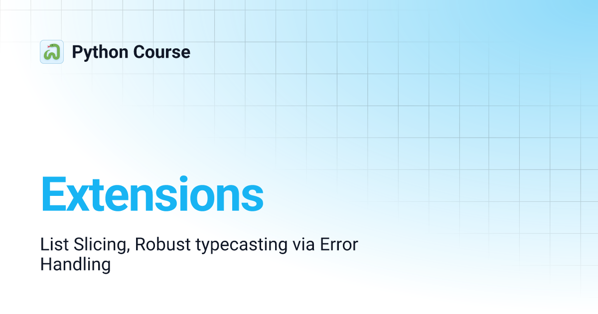 Extensions | Python Course