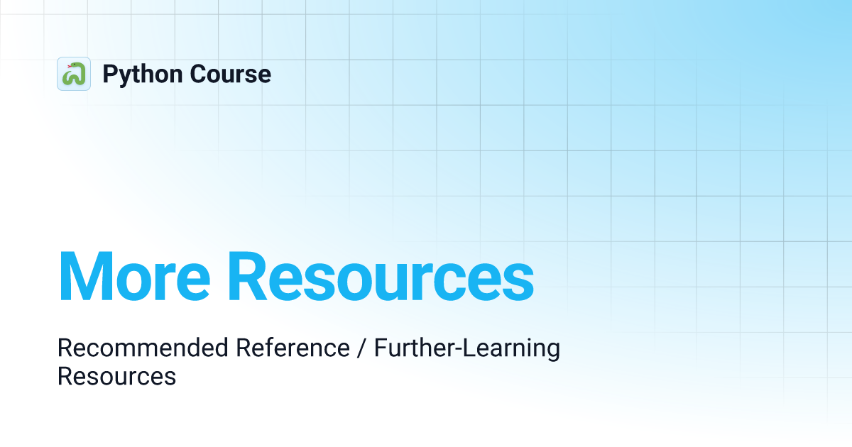 More Resources | Python Course